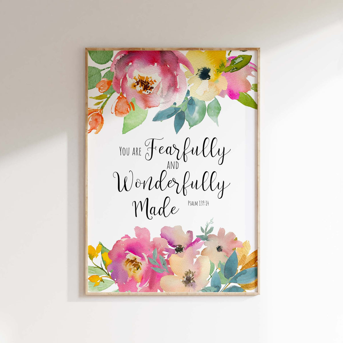 Fearfully and Wonderfully Made Christian Wall Art Print, Psalm 139:14