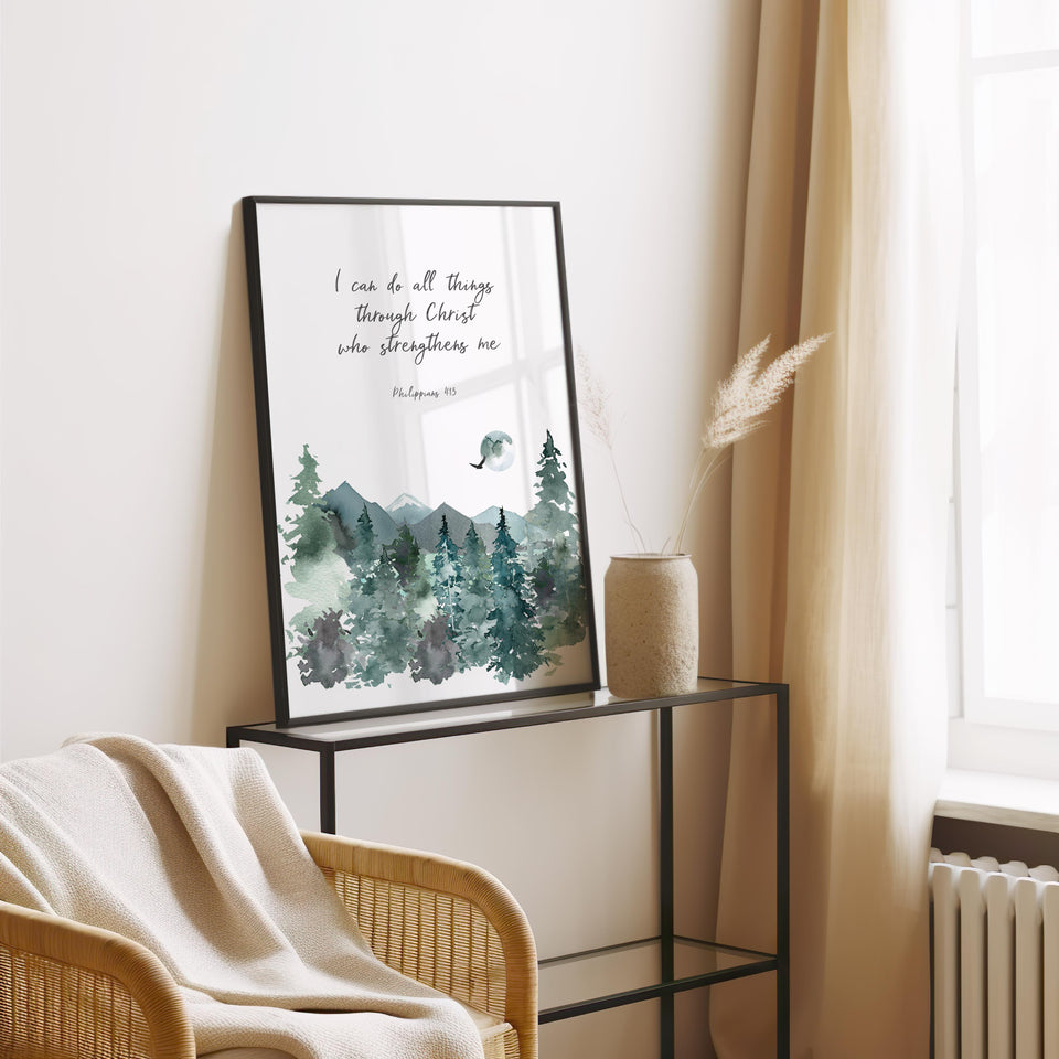 Green Bible Verse Prints – Christian Wall Art