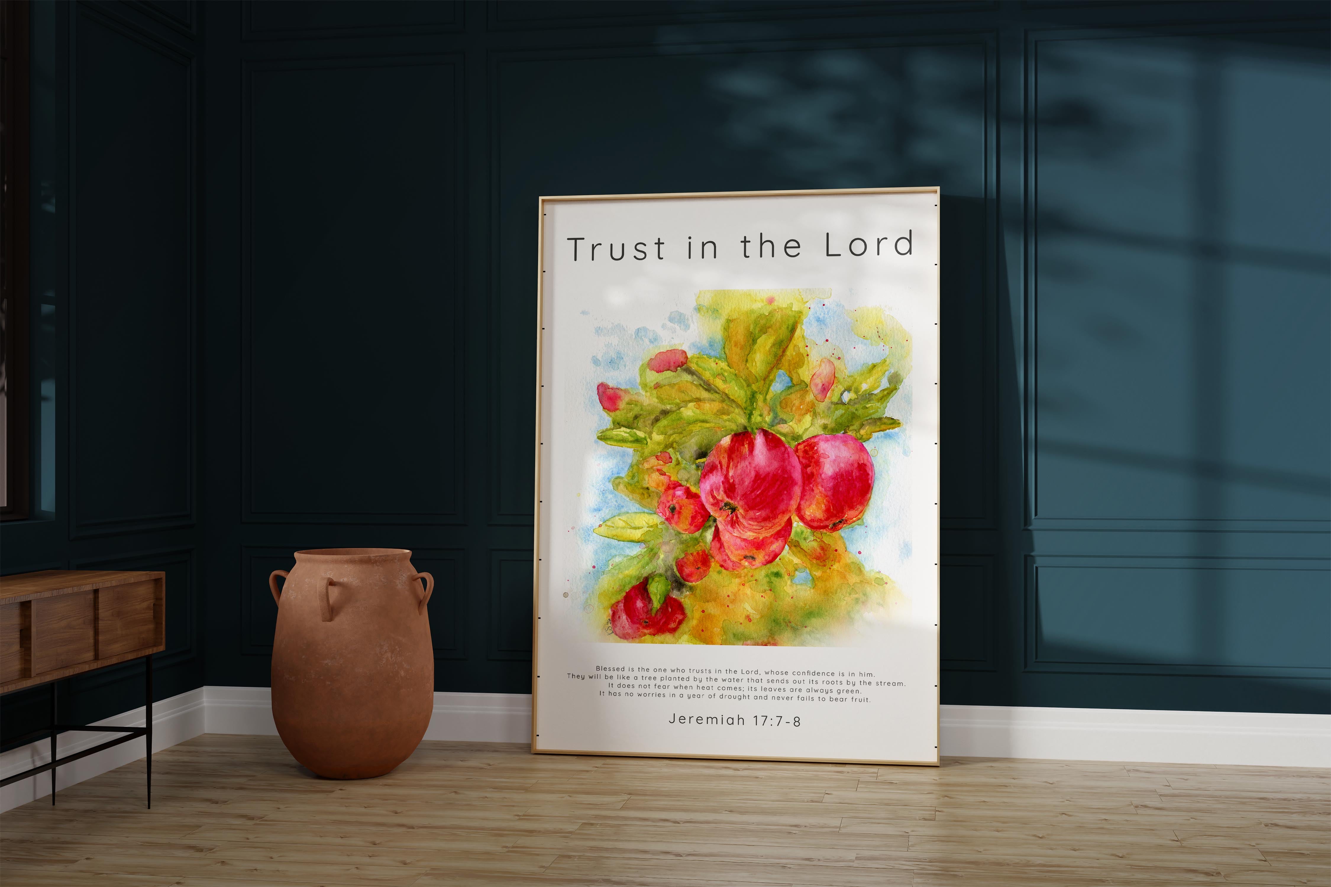 Trust in the Lord Christian Wall Art Print Jeremiah 17 7 8 Scripture