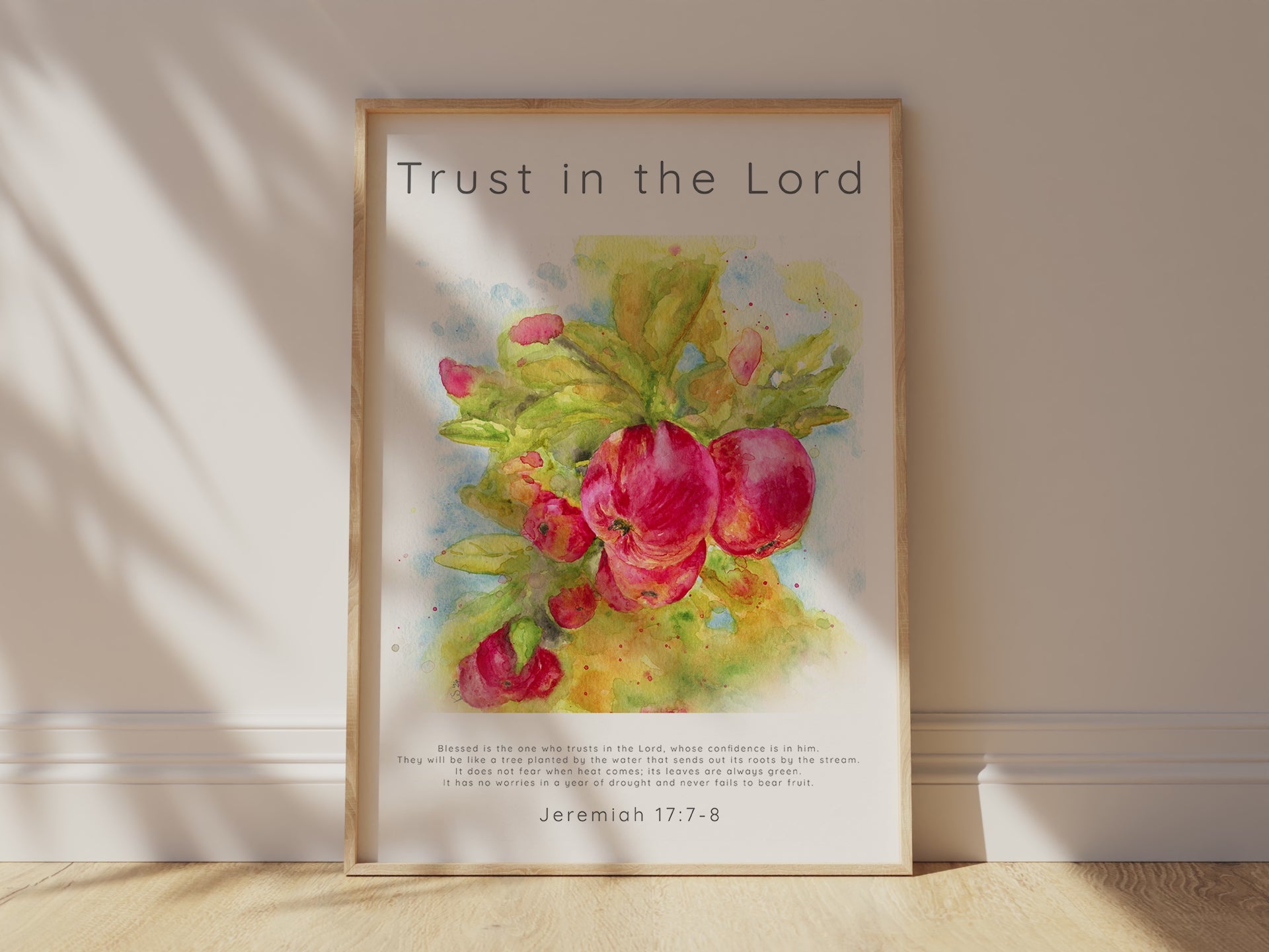 Trust in the Lord Christian Wall Art Print Jeremiah 17 7 8 Scripture