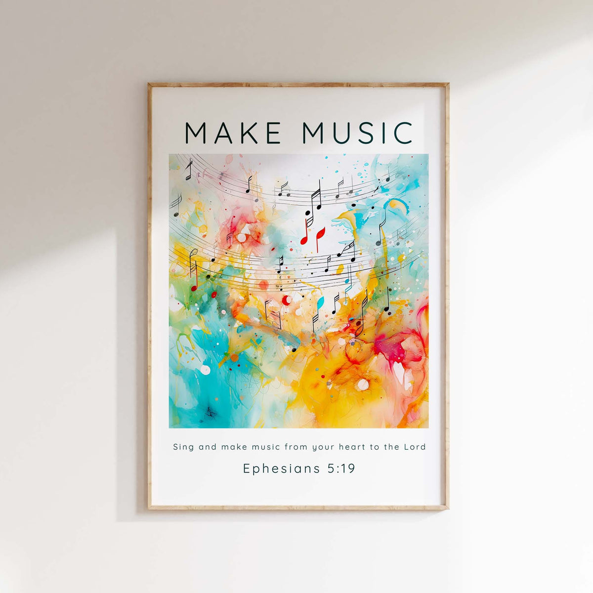 Sing and Make Music Christian Wall Art Print Ephesians 5 Bible Verse