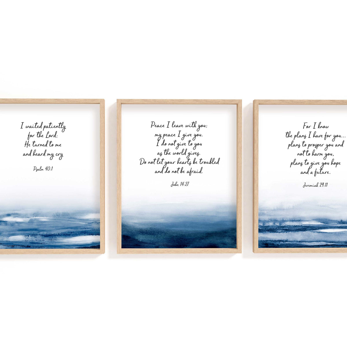 Encouraging Christian Wall Art Print Set of 3, Abstract Bible Verses