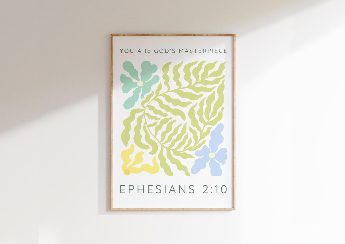 You Are Gods Masterpiece Bible Verse Wall Art Print Modern Scripture ...